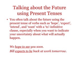 Talking about future using present tenses | PPT