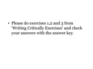 Writing critically (self-study version) | PPT