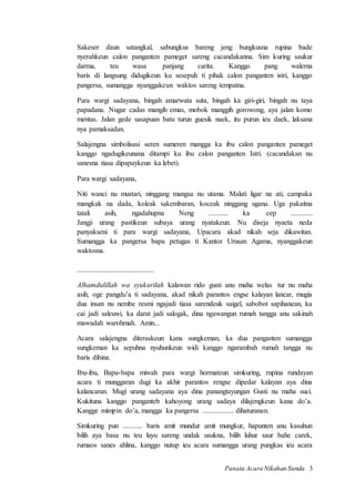 Panata Acara Nikahan Sunda (Ruhilatul ilma 434334032018016) | DOCX