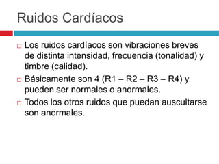 Ruidos cardiacos - Dr. Bosio | PPTX