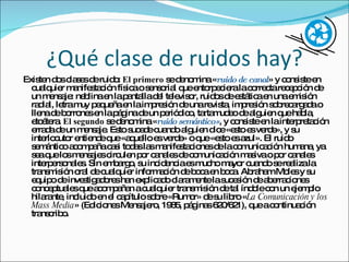 Ruidos En La Comunicacion | PPT