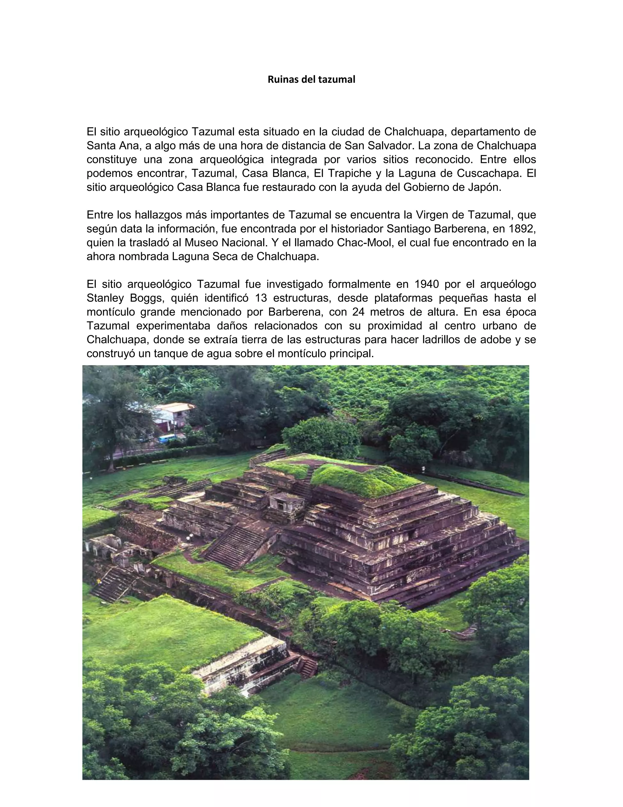 Ruinas del tazumal | DOCX