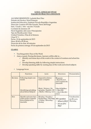 Primary Lesson 1 | PDF