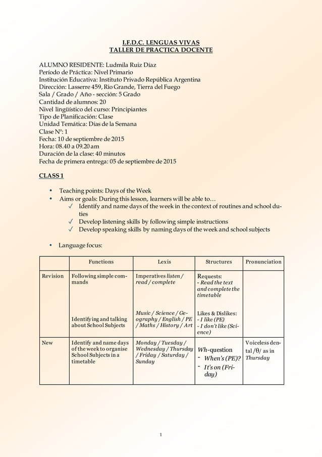 Primary Lesson 1 | PDF