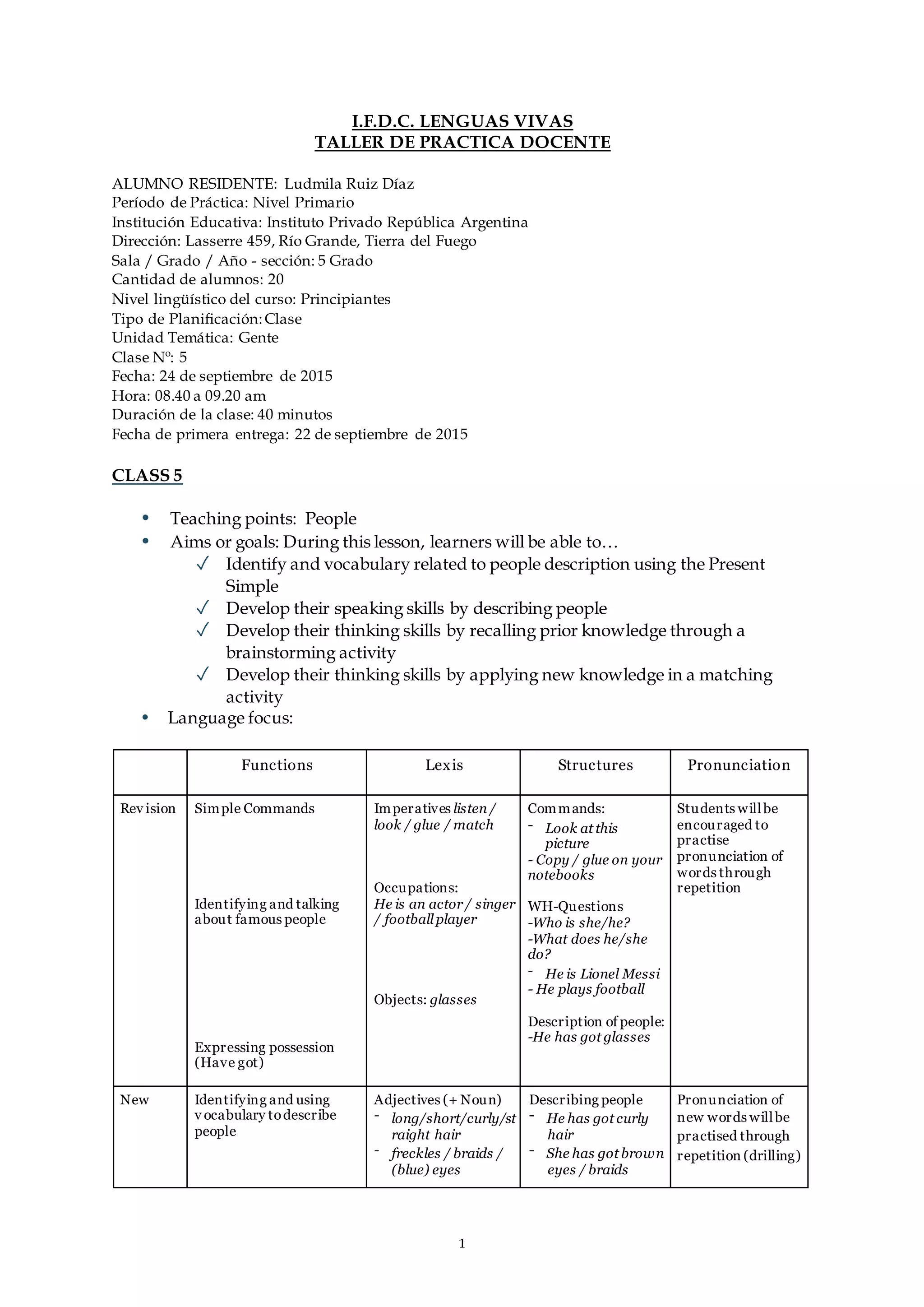 Primary: Lesson Plan 5 | DOCX