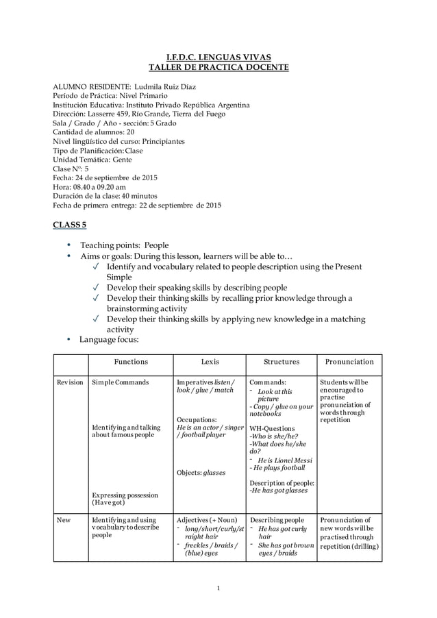 Primary: Lesson Plan 5 | PDF