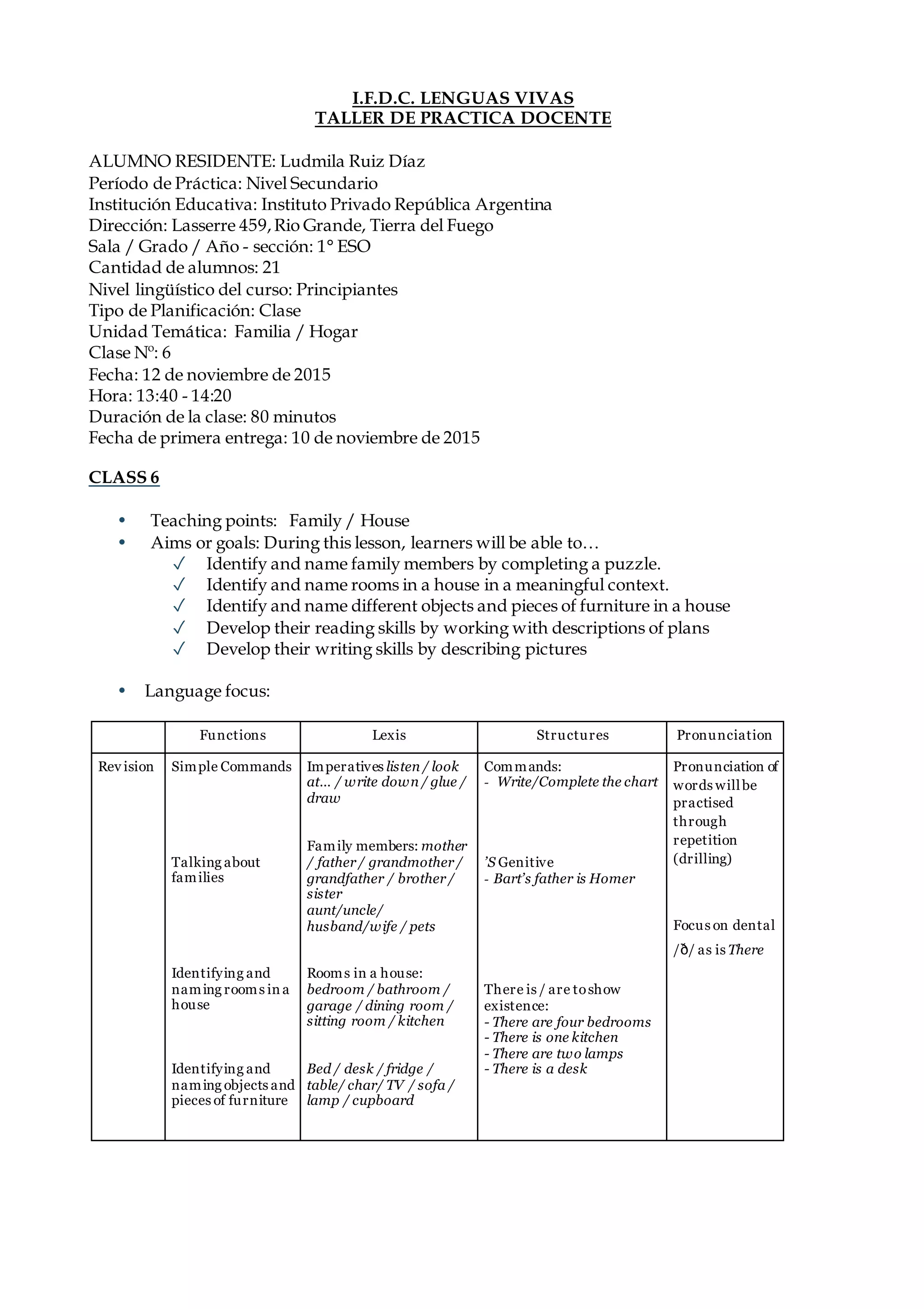 Secondary: Lesson Plan 6 | DOCX