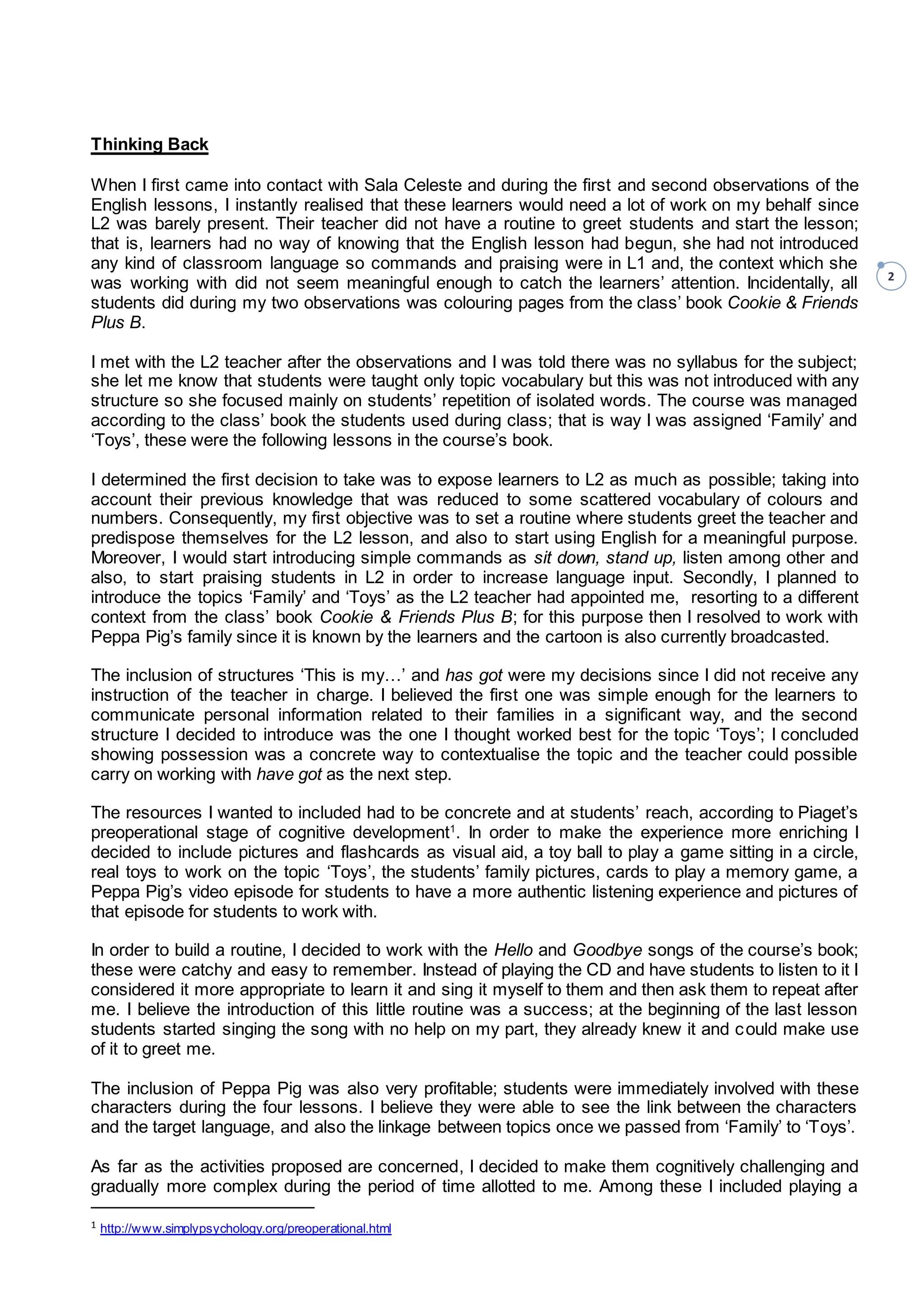 Self-Assessment: Kindergarten | DOCX