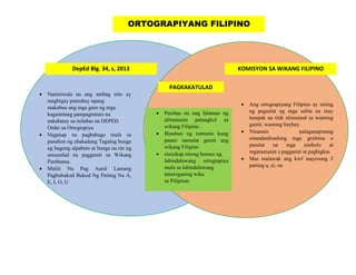 ORTOGRAPIYANG FILIPINO MASTER OF EDUVATION | PPT