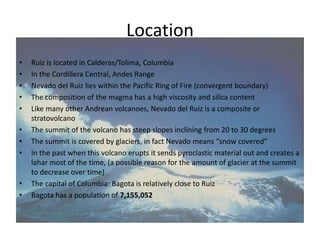 Ruiz volcano | PPTX | Geography | Science