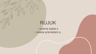 Rujuk dalam pernikahan perspektif syariat islam | PPT