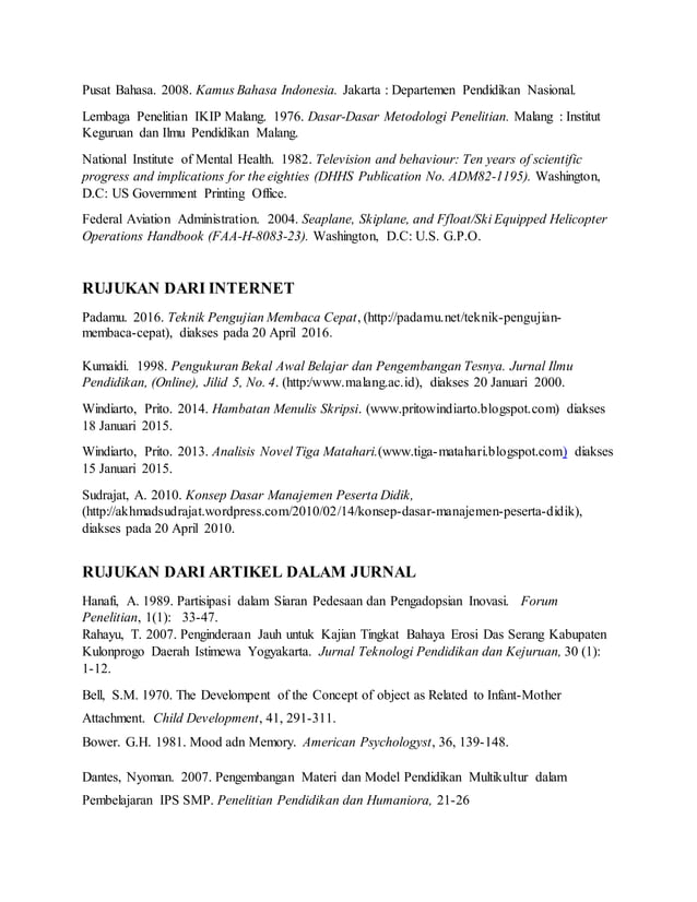 Contoh Penulisan Rujukan yang Benar | PDF