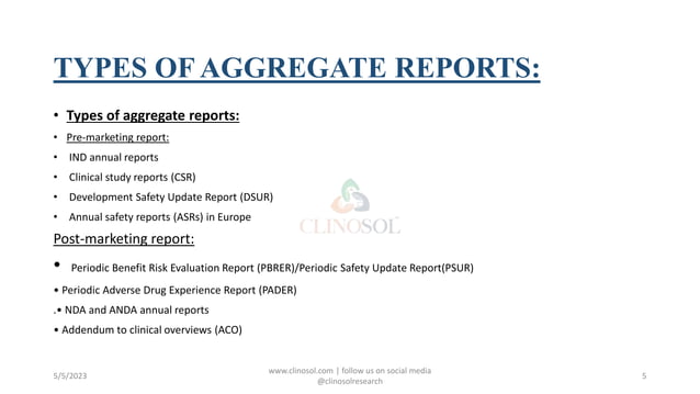 AGGREGATE REPORTING IN PHARMACOVIGILANCE | PPTX
