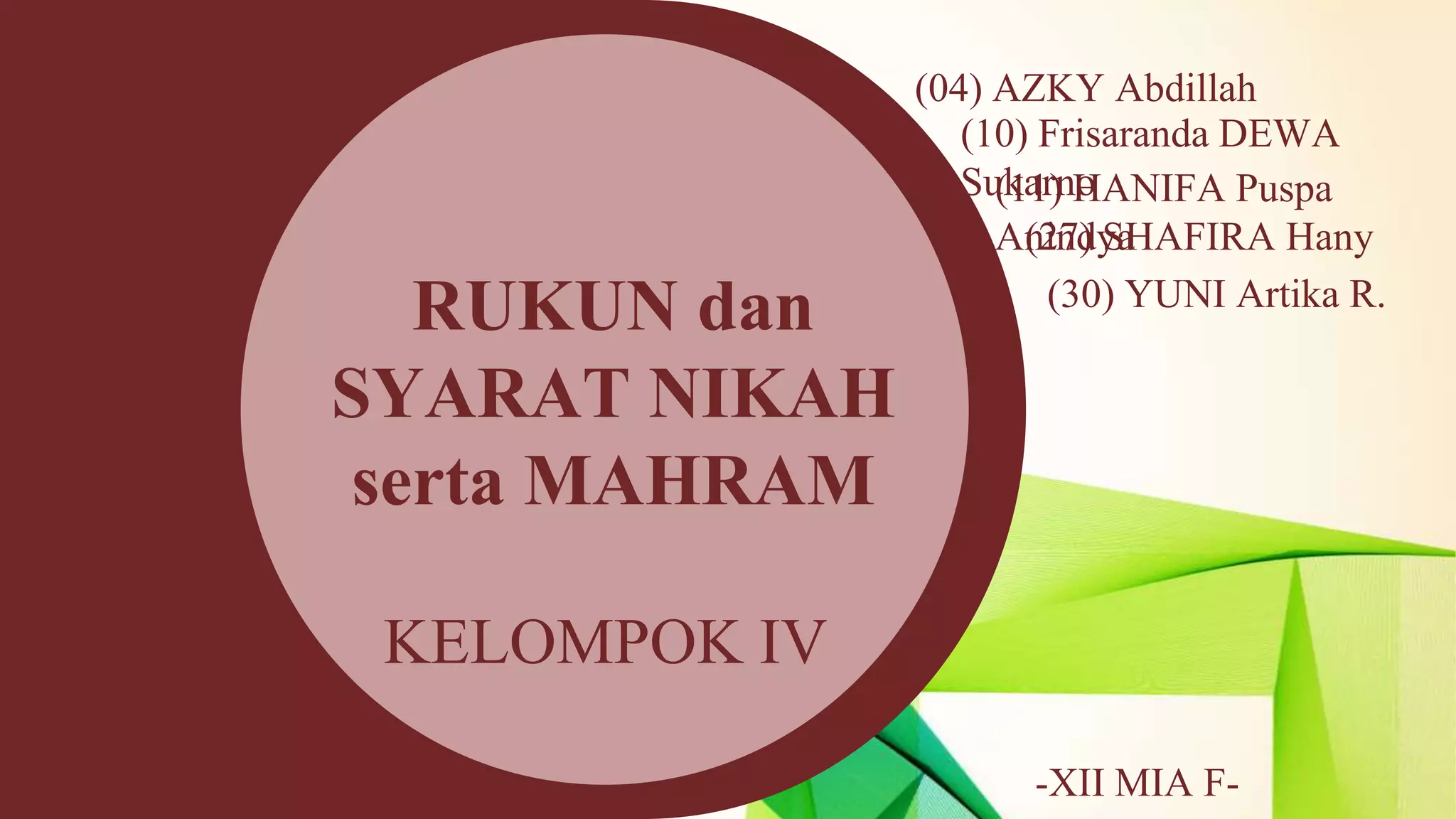 Rukun dan Syarat Nikah | PPTX