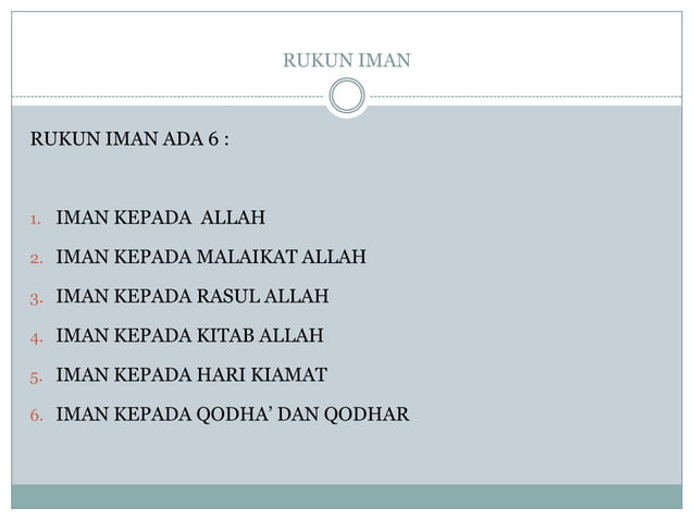 Rukun iman | PPTX