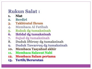 Rukun salat kelas iv | PPTX