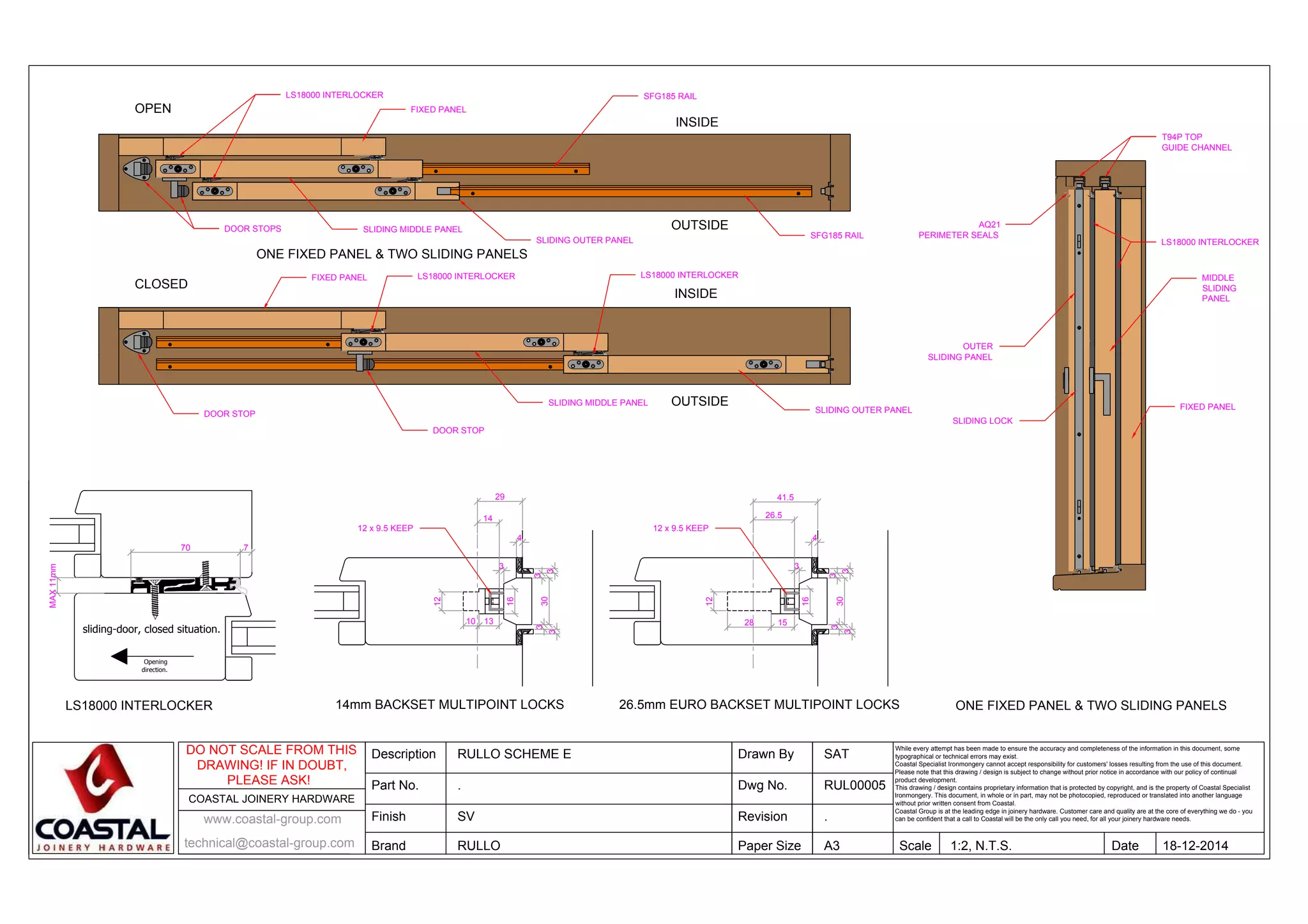 RUL00005 Rullo Scheme E Straight Sliding Door Gear Suggested Layout ...