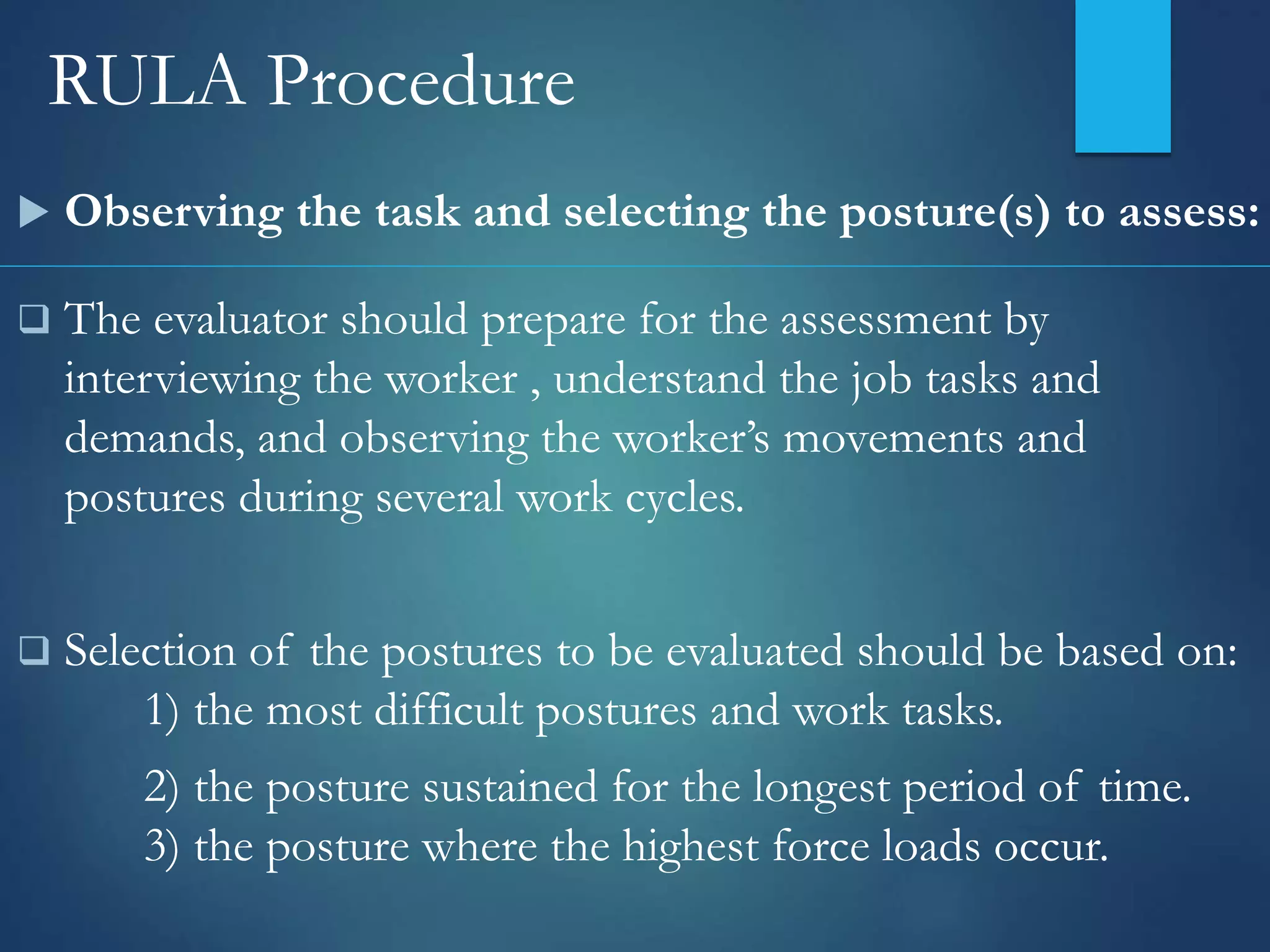 Rapid Upper Limb Assessment (RULA) - Human Factors | PPTX