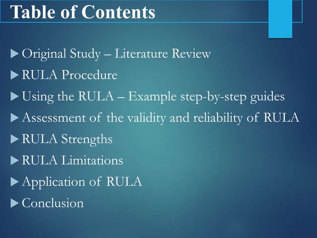 Rapid Upper Limb Assessment (RULA) - Human Factors | PPTX | Physical ...