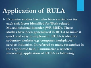 Rapid Upper Limb Assessment (RULA) - Human Factors | PPTX
