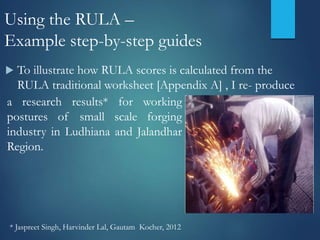 Rapid Upper Limb Assessment (RULA) - Human Factors | PPTX