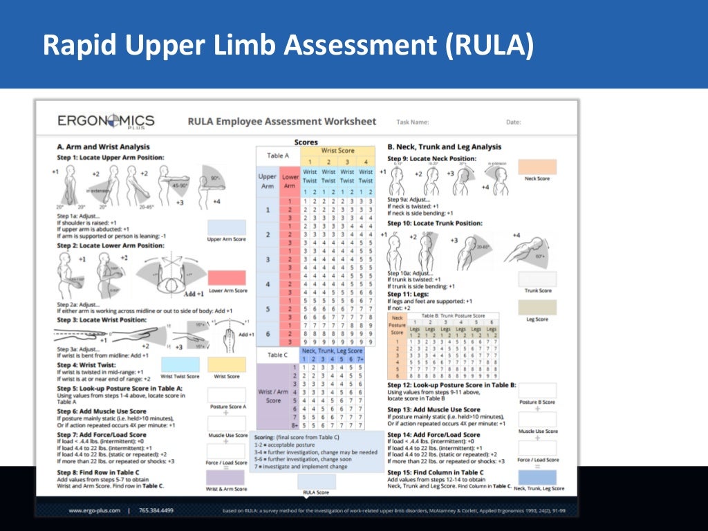 RULA - Rapid Upper Limb Assessment