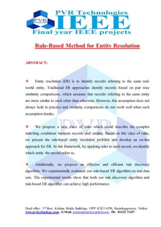 Rule based method-for entity resolution | PDF