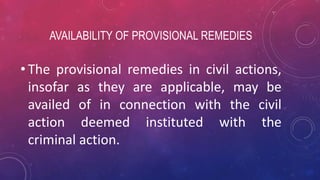 Rule 126 127 search and seizure and provisional remedies in criminal ...