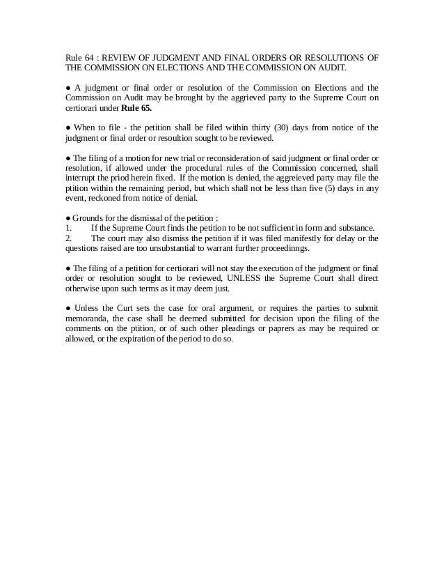 Remedial Law Rule 64