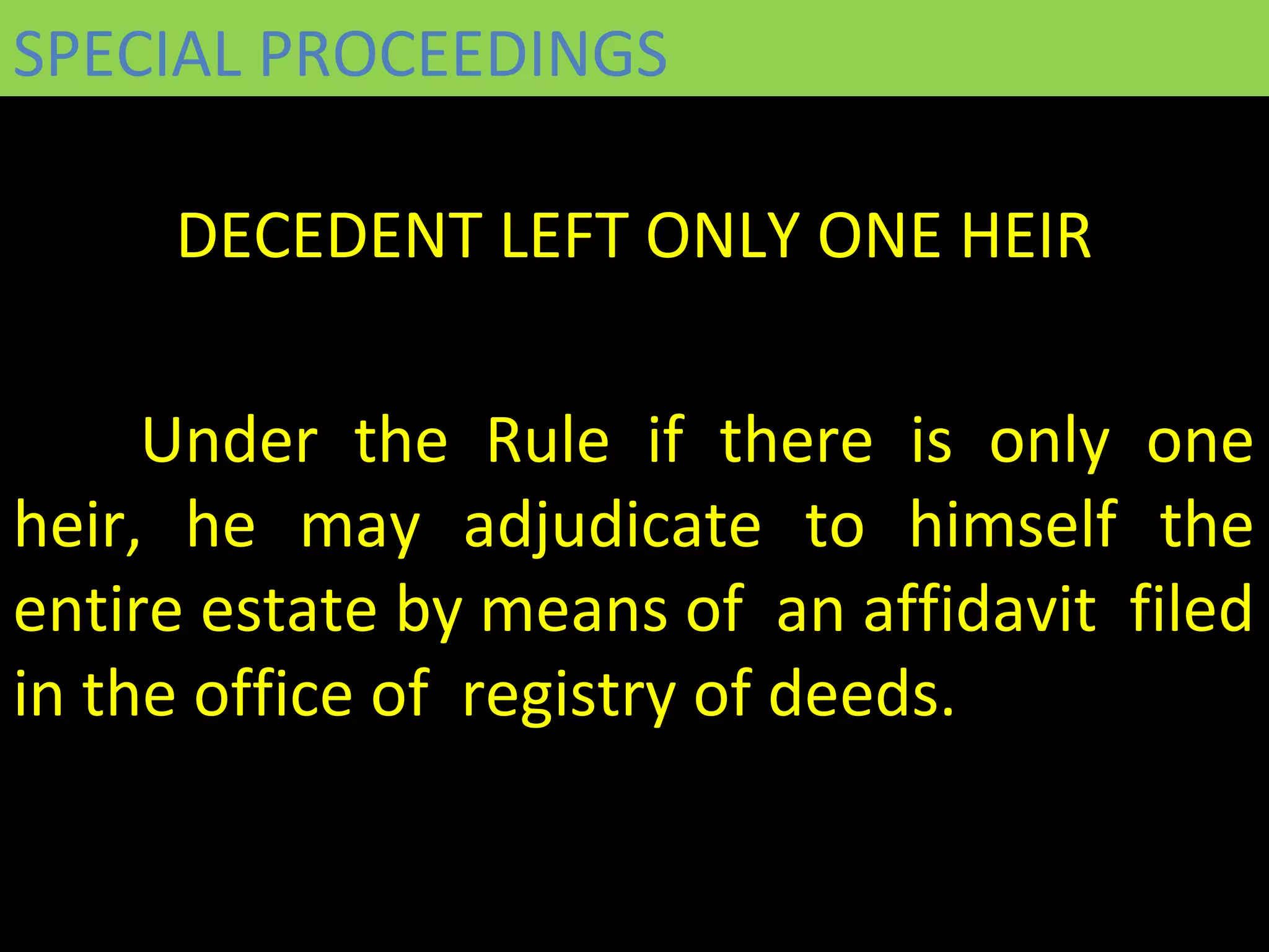 Rule 74 SUMMARY SETTLEMENT OF ESTATES | PPT