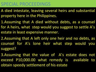 Rule 74 SUMMARY SETTLEMENT OF ESTATES | PPT