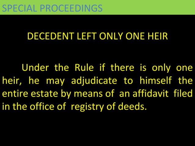 Rule 74 SUMMARY SETTLEMENT OF ESTATES | PPT | Law