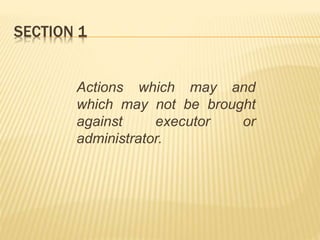 Rule 87 ACTIONS BY AND AGAINST EXECUTORS AND ADMINISTRATORS by valmonte ...