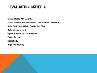 Rule Engine Evaluation for Complex Event Processing | PPTX