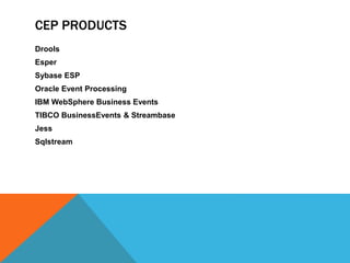 Rule Engine Evaluation for Complex Event Processing | PPTX