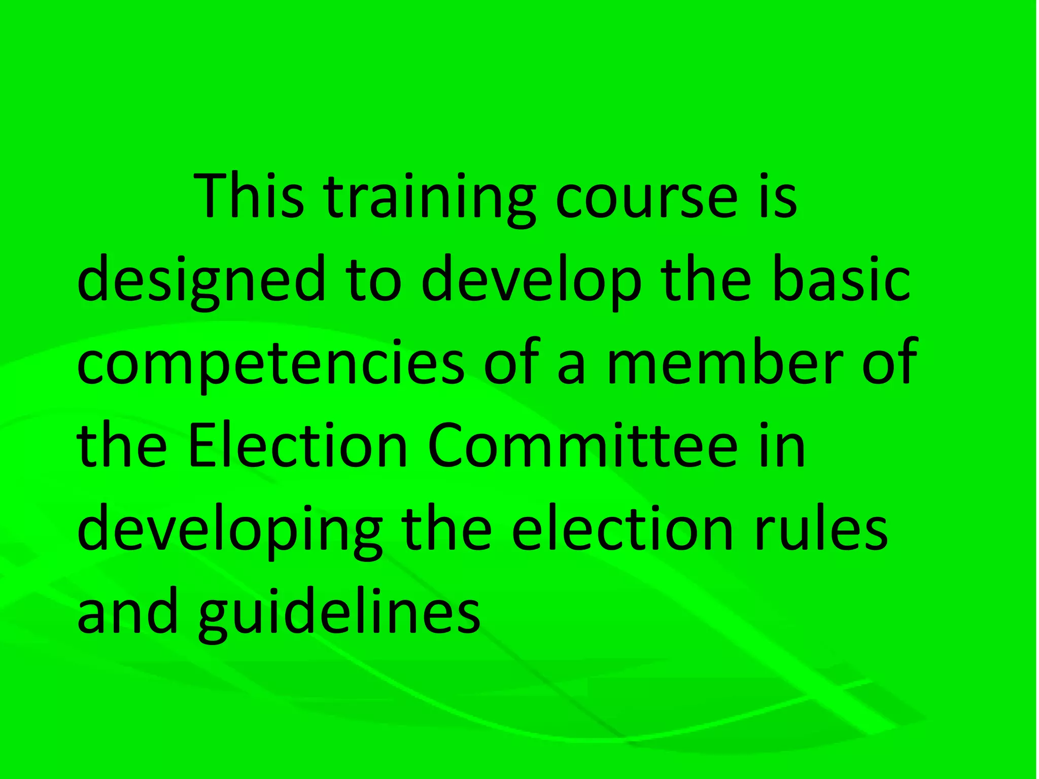Rule Formulation for the Election Committee | PDF