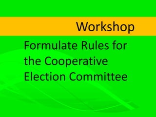 Rule Formulation for the Election Committee | PDF