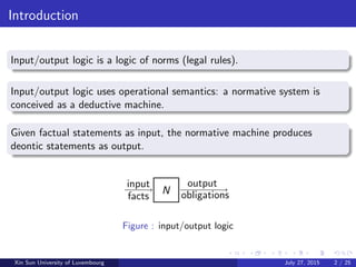 RuleML2015: Input-Output STIT Logic for Normative Systems | PPT