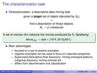 RuleML2015: Learning Characteristic Rules in Geographic Information Systems | PDF