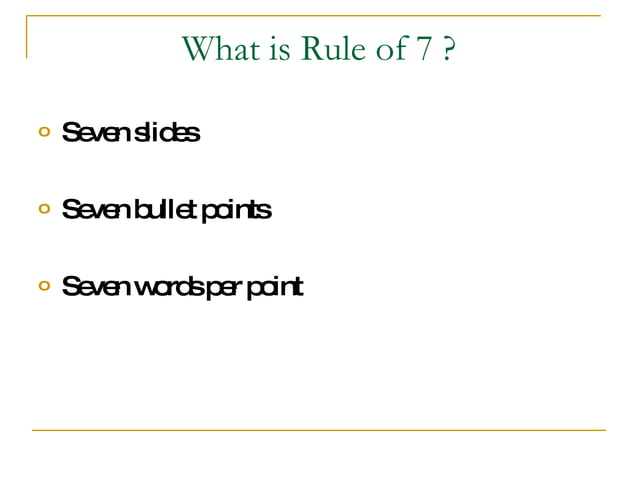 Rule Of 7 & Rule Of 10 | PPT