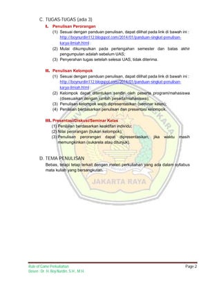 Rule of Game Perkuliahan | PDF