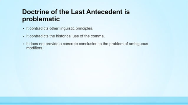 Rule of last antecedent | PPTX