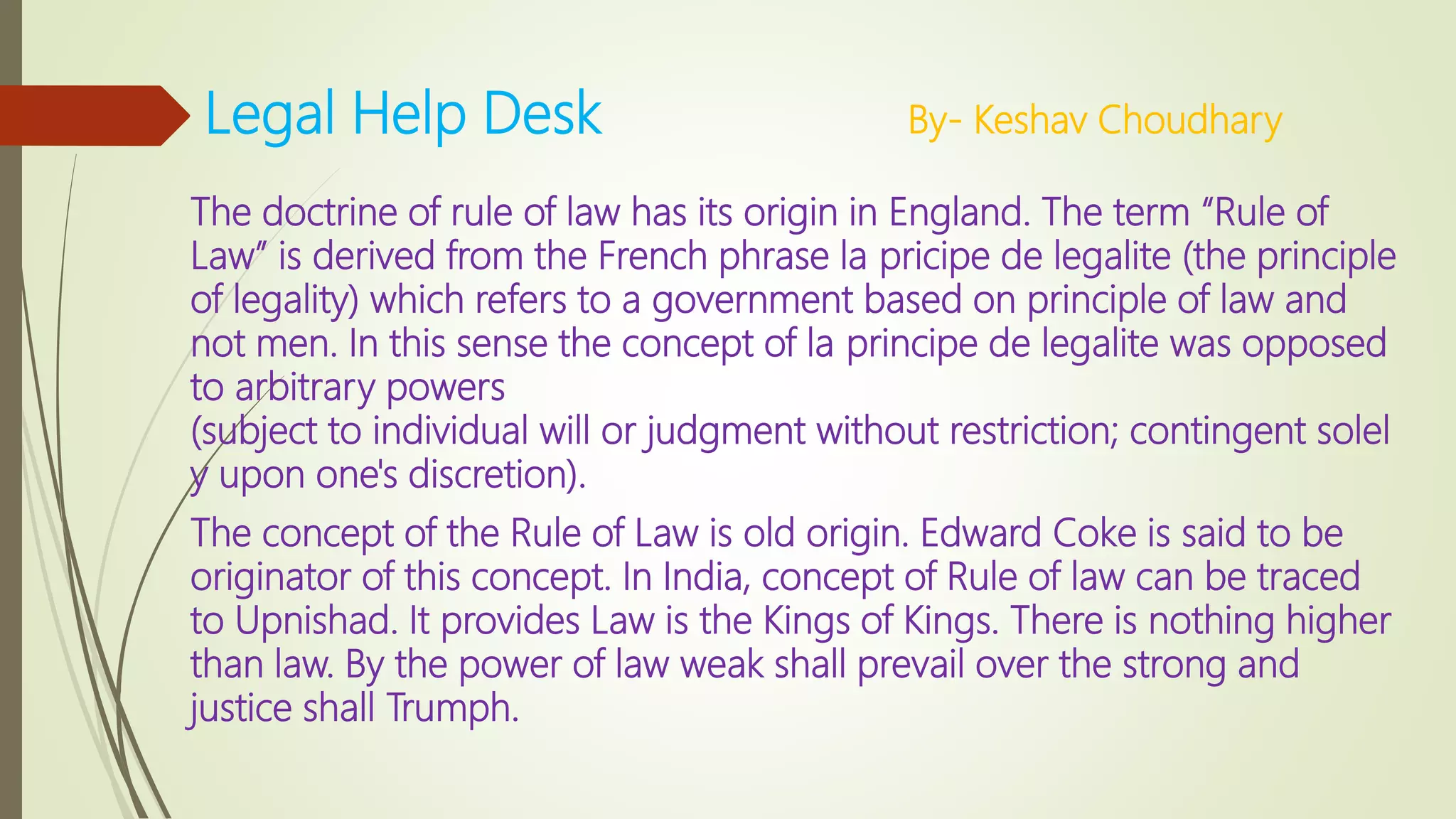 Rule of law of Administrative Law | PPTX