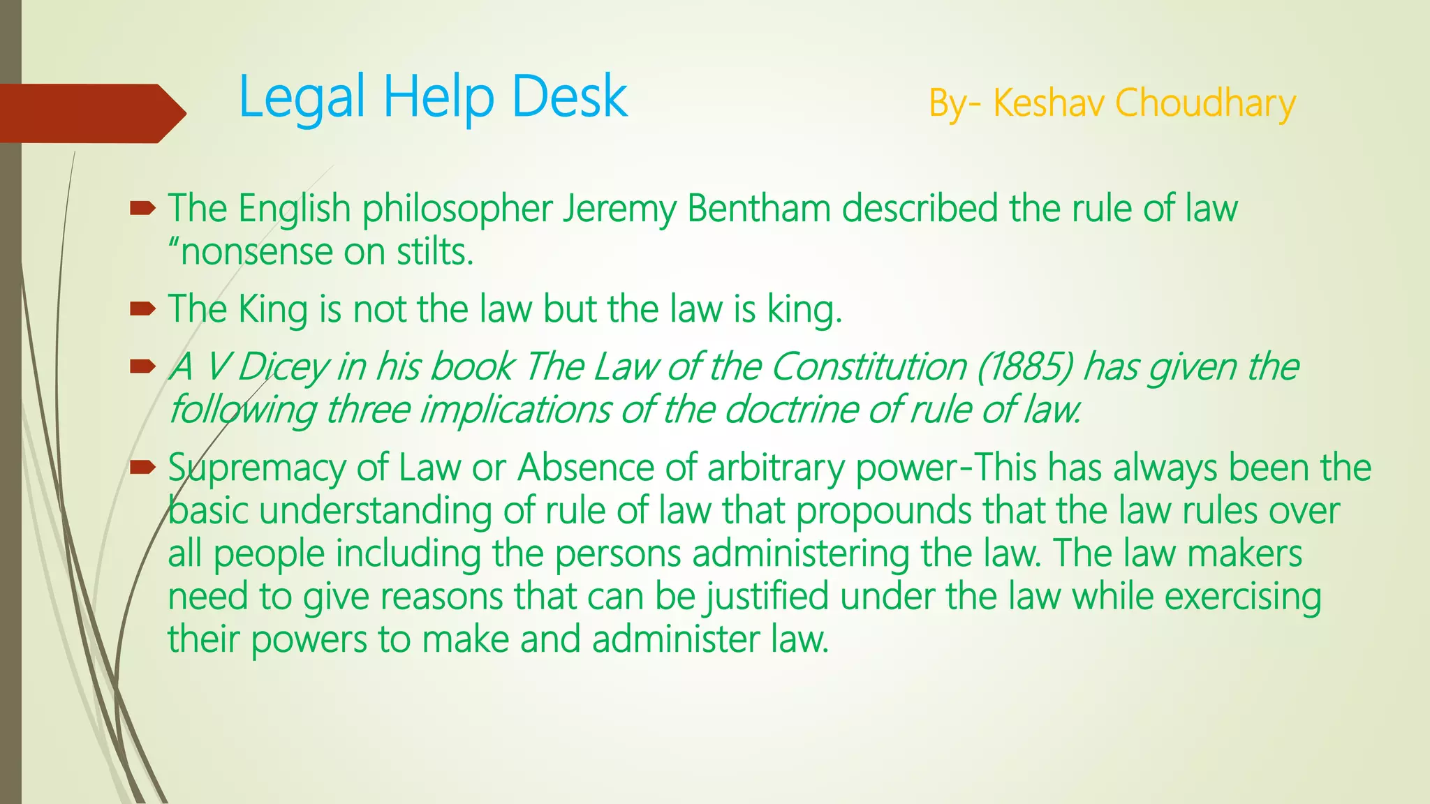 Rule of law of Administrative Law | PPTX