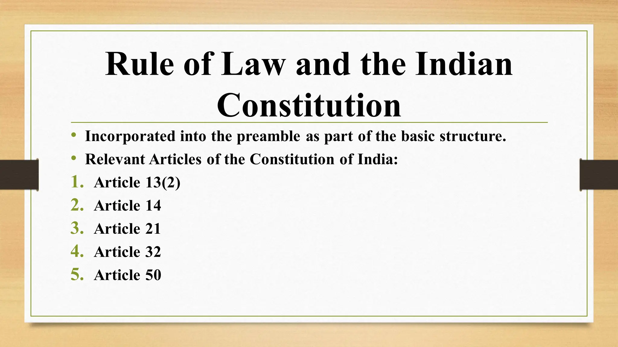 The Concept of Rule of law : origin, development & Indian Constitution ...
