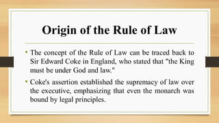 The Concept of Rule of law : origin, development & Indian Constitution ...