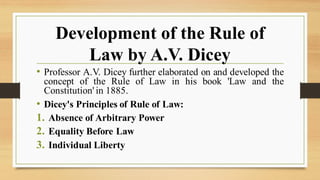 The Concept of Rule of law : origin, development & Indian Constitution ...