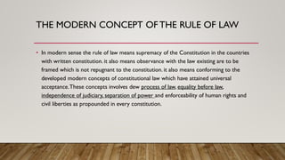 The rule of law is a foundational principle of governance where laws ...