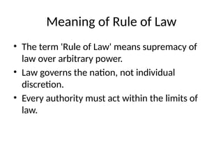 Rule of Law Presentation and its concept | PPTX