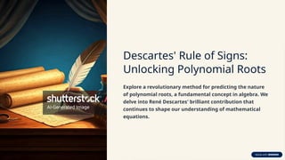 RULE OF SIGN: introduction and tables of a function | PPTX